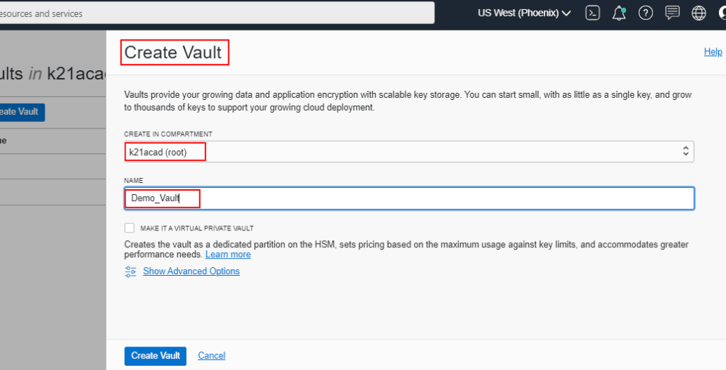 Key Management System (KMS) in Oracle Cloud (OCI)