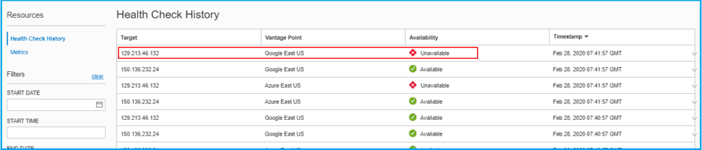 Health Check Service in Oracle Cloud Infrastructure (OCI)