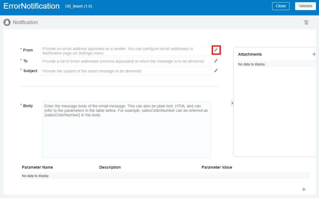 Oracle Integration Cloud Notification Activity
