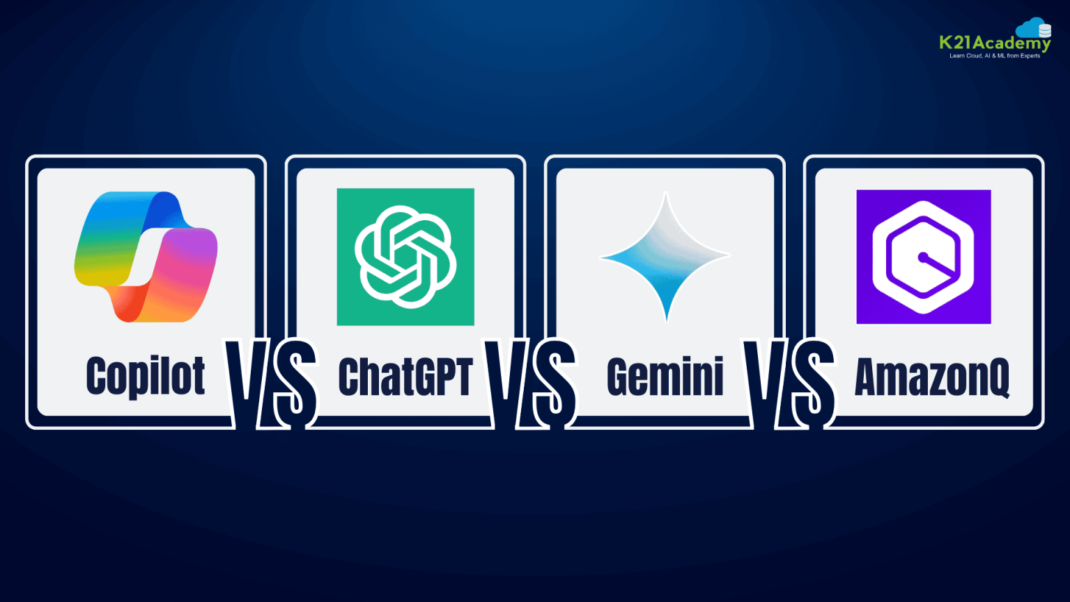 Comparing Copilot (Azure) Vs Amazon Q Vs Gemini - K21 Academy
